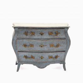 Swedish Rococo Bombe Chest in Dove Blue with Gilded Bronze Fittings ...